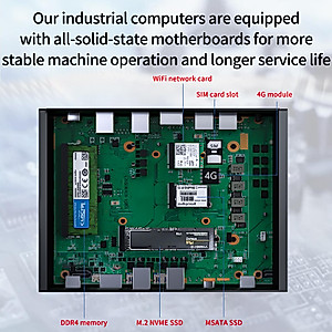 Kinupute Fanless Industrial PC, Mini Desktop Computer i7-7510U, Windows 10 Pro, 16G DDR4, 256G Msata SSD, Dual 2.5G LAN, 6xCOM RS232/RS485, HDMI/VGA, WiFi 5/BT4.0, Auto Power On, Full Metal Case