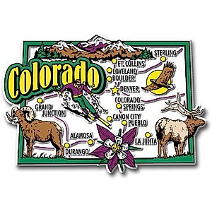 Colorado Jumbo State Magnet by Classic Magnets, 4" x 2.8", Collectible Souvenirs Made in The USA