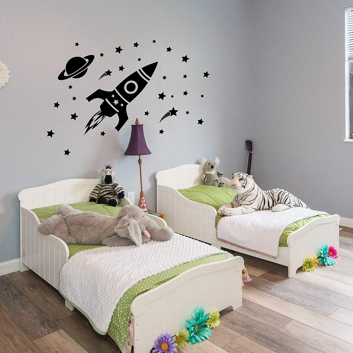 Vinyl Wall Art Decal - Outer Space Set - 26" x 22.5" - Trendy Motivational Good Vibes Cute Quote Sticker for Home Bedroom Kids Room Playroom Nursery Daycare School Classroom Decor