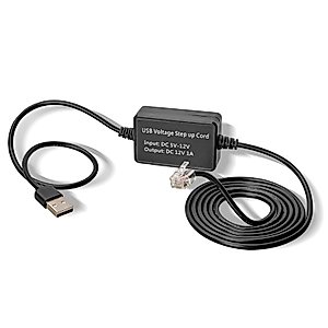 EWAY Radar Detector Cable, USB to RJ11 Plug Radar Detectors Power Cord Cable Adapter Replacement Power Supply for Escort Beltronics Uniden & More 12V Radar Detectors w/RJ-11 Telephone Connector, 5ft