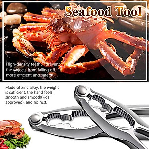 21-piece Crab Cracking Tools includes 7 Crab Crackers, 6 Lobster Shell Knife, 6 Crab Leg Forks and 1 Seafood Scissors & Storage Bag - Seafood Tools Nut Cracker Set