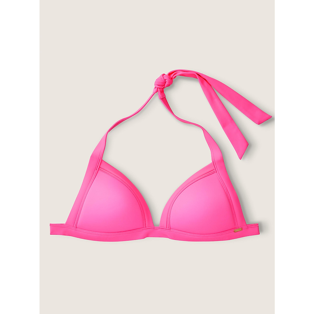 Victoria's Secret Pink Push Up Triangle Bikini Top, Wireless, Womens Swimsuit Top, Radiant Rose (XL)