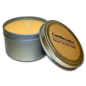 Candlecopia Pumpkin Soufflé Strongly Scented Hand Poured Vegan Travel Tin Candle, 8 Ounce Tin