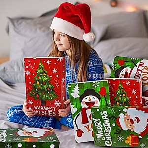 STEFORD Christmas Gift Boxes with Lids,12 PCS Assorted Christmas Shirt Boxes Xmas Gift Wrapping Boxes for Christmas,New Year,Winter Holiday-14.7"x9.5"x2"