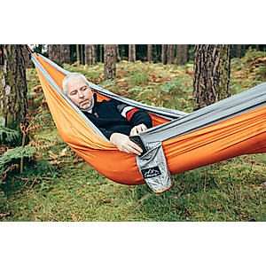 Nevis Outdoor Camping Hammock for Two People - Holds up to 500lbs - with Adjustable Tree Straps, Heavy Duty Aluminium Carabiners and Integrated Carrying Pouch. A Must-Have Camping Accessory