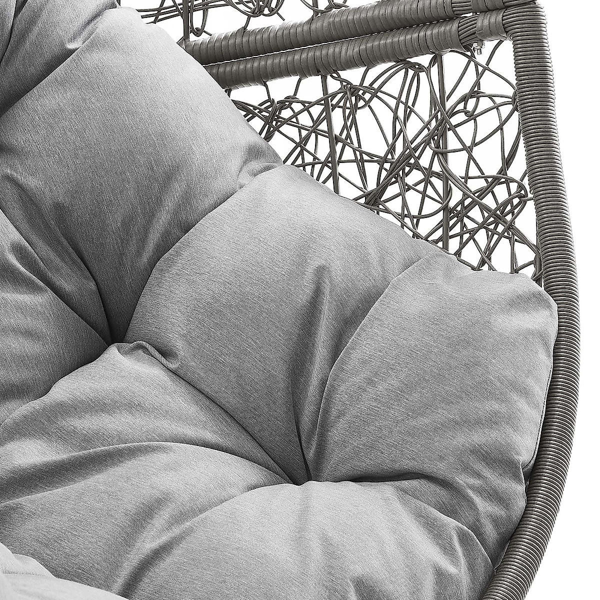 Modway Encase Outdoor Patio Rattan Swing Chair in Gray Gray