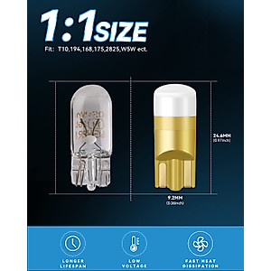 Keiurot House Number Light Bulb Address Bulb 193 Bulb Lighted Address Sign LED Replacement Bulb Kit 10-30Volt AC/DC, RV Landscape and Cabinet Lighting White, 2Pack