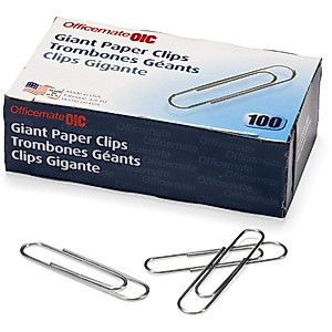 Officemate No.1 Smooth Paper Clips, Pack of 6 Boxes of 100 Clips Each, 600 Clips Total (99911-6PK)