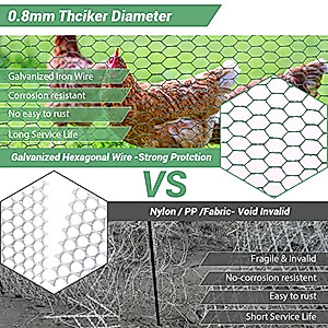 Chicken Wire Fence for Craft,13.78 x 118 Inch Lightweight Galvanized Hexagonal Chicken Wire Netting, Chicken Wire Mesh for Garden Poultry, Floral Chicken Wire Fencing with Gloves, Wire Ties and Plier
