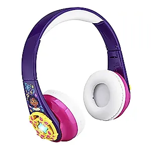 eKids Disney Encanto Bluetooth Headphones with EZ Link, Wireless Headphones with Microphone and Aux Cord, Kids Headphones for School, Home, or Travel