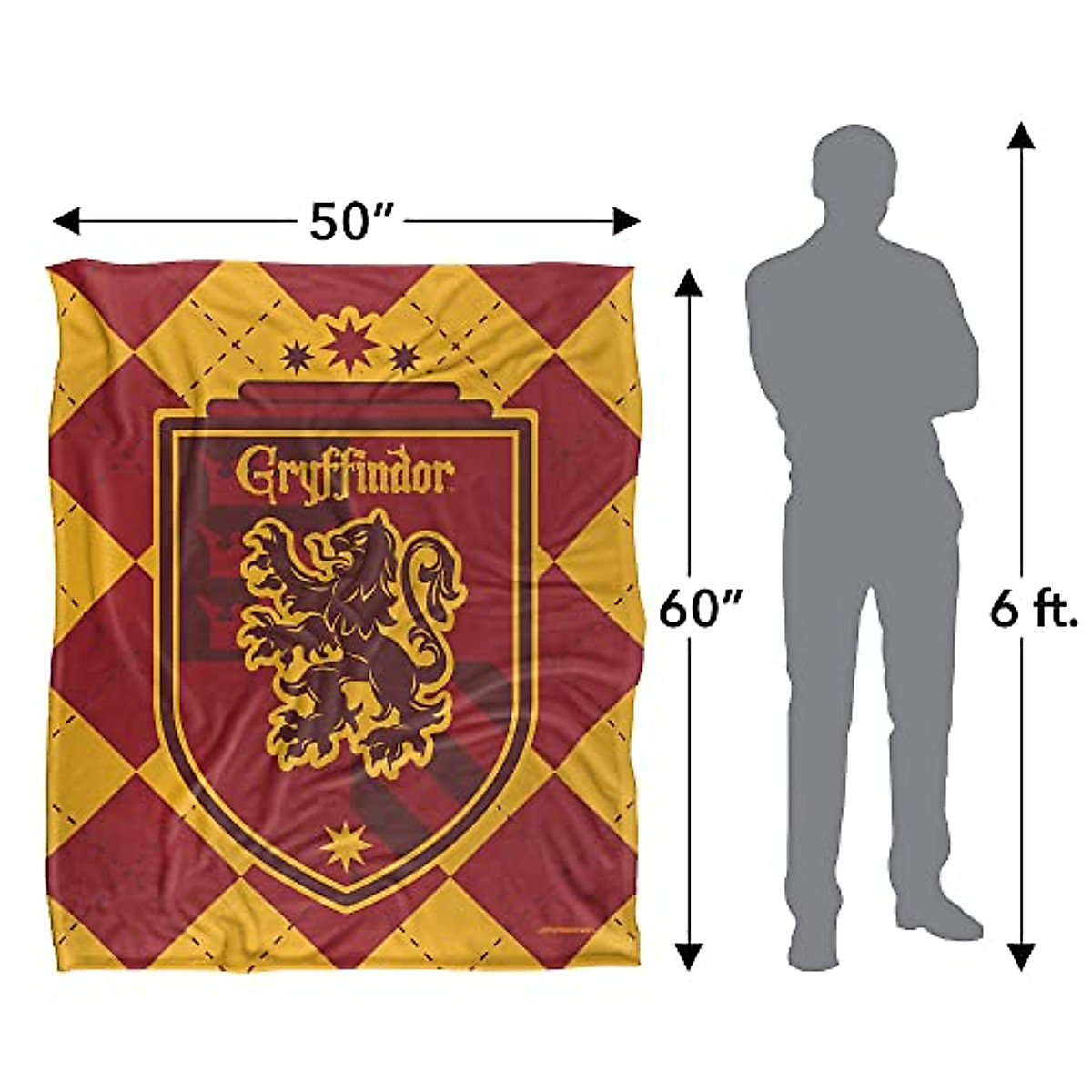Harry Potter Gryffindor Plaid Sigil Officially Licensed Silky Touch Super Soft Throw Blanket 50" x 60"