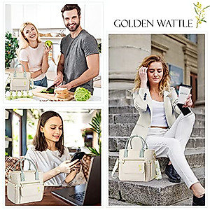 GLORIEROO Deluxe Lunch Bag Women - Leakproof Insulated Lunch Box for Women Gifts for Christmas Unique Gifts for Women Wetproof Lunch Tote Bag with Removable Strap for Work/Picnic