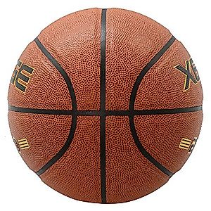 XEDGE Basketball Size 5/6/7 Composite Leather Street Basketball Indoor Outdoor Game Ball with Needle,Pump and Carry Bag (Red, Size 7)