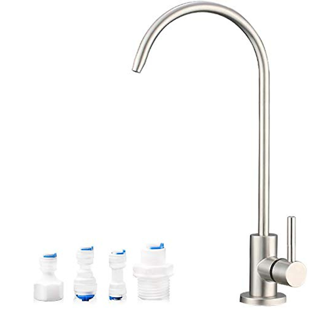 WANJINLI Drinking Water Faucet, Lead-Free Kitchen Water Filter Faucet Fits Reverse Osmosis and Water Filtration Systems in Non-Air Gap, SUS304 Stainless Steel Brushed Nickel Finish