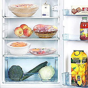 Linkidea 50 Pieces Elastic Food Storage Covers Reusable Stretch Plastic Wrap Bowl Covers Alternative to Foil for Family Outdoor Picnic