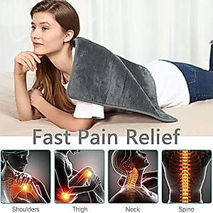 XUYU Heating Pad for Back, Neck, Shoulder, 31.5''x23.6'' Electric Heat Pad Smart Controller with Memory Function, Auto Shut Off