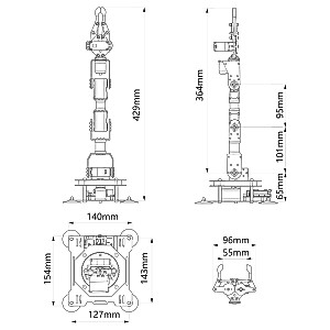 LewanSoul Robotic Arm for Arduino Coding Programming 6DOF xArm 1S STEM Educational Building Robot Arm Kits, 6 AXIS Full Metal Robotic Arm Wireless Handle/PC/App/Mouse Control Learning Robot