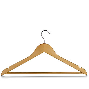 Solid Wood Suit Hangers - 20 Pack - with Non Slip Bar and Precisely Cut Notches - 360 Degree Swivel Chrome Hook - Natural Finish Super Sturdy and Durable Wooden Hangers