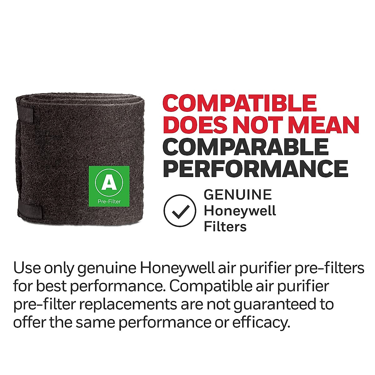 Honeywell HRF-AP1 Universal Carbon Air Purifier Replacement Pre-Filter A, 1-Pack - Allergen Air Filter Targets Dust, VOC, Pet, Kitchen, and Wildfire/Smoke Odors