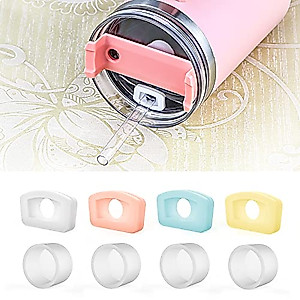 4 Pack Silicone Spill Stopper Set for Stanley Tumbler, Compatible with Stanley 40oz Tumbler with Handle, Leak Stopper for Stanley 30oz Tumbler with Handle, for Stanley Cup Accessories (Multiple Color)