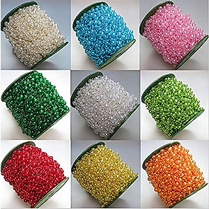 Krismile200 Feet Roll white Pearl String Party Garland Wedding Centerpieces Bridal Bouquet Decoration Pearl String Bead Garland Wedding Decoration DIY Table Centerpieces Bridal Shower Party Supplies