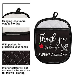 Teacher Appreciation Gift Thank You for Being A Sweet Teacher Oven Pads Pot Holder with Pocket (Being a Sweet Teacher)