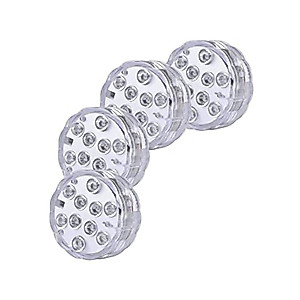 Muzrunq Submersible LED Lights Multicolor RGB 10LEDs Waterproof Underwater Lights Base Garden Swimming Pool Light for Wedding Party Vase Bowl 4Pcs.