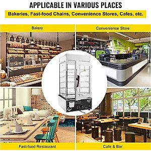 Electric Hot Food Cabinet Warmer, Commercial Bun Steamer with 30-110℃ Temperature Knob, 1200W Steamed Bun Warmer Machine