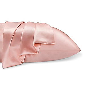BEDELITE Satin Silk Pillowcase for Hair and Skin, Coral Pillow Cases Standard Size Set of 2 Pack, Super Soft Pillow Case with Envelope Closure (20x26 Inches)