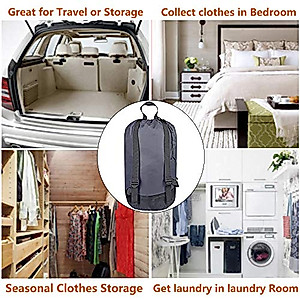 UniLiGis Washable Laundry Bag Backpack, Large Clothes Hamper Bag to Hold 4 Loads of Laundry, 2 Strong Adjustable Shoulder Straps with Drawstring Closure for Travel, Camping or College, Grey