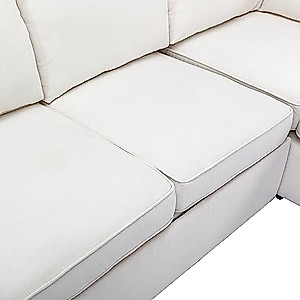 Aiuyesuo Convertible Design 129.5" Sectional Sleeper Sofa with Pull-Out Bed, Modern L-Shape Couch Bed with USB Charging Port, Storage Chaise Lounge Set for Living Room, Bedroom