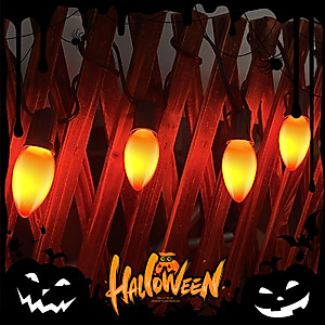 C7 LED Night Light Bulbs, Halloween LED Orange Replacement Bulbs for Outdoor String Lights & Window Candles Chandeliers, E12 Candelabra Base, 0.6 Watt Equivalent to 7 Watt Incandescent Bulb, 25 Pack