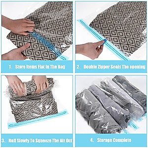 Lusofie 6 Pcs Travel Compression Bags Space Saver Vacuum Storage Bags 35x50cm Compression Travel Bags Sealed Chute Compression Packing Bag For Luggage Suitcase Backpack Travel Essentials