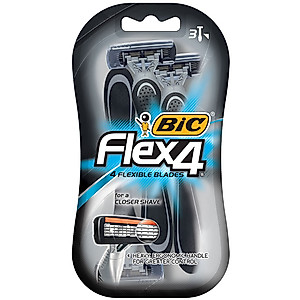 BIC Flex 4 Disposable Razor, Men, 3-Count (Pack of 3)