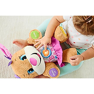 Fisher-Price Laugh & Learn Baby & Toddler Toy Smart Stages Sis Interactive Plush Dog With Music Lights & Learning Content For Ages 6+ Months