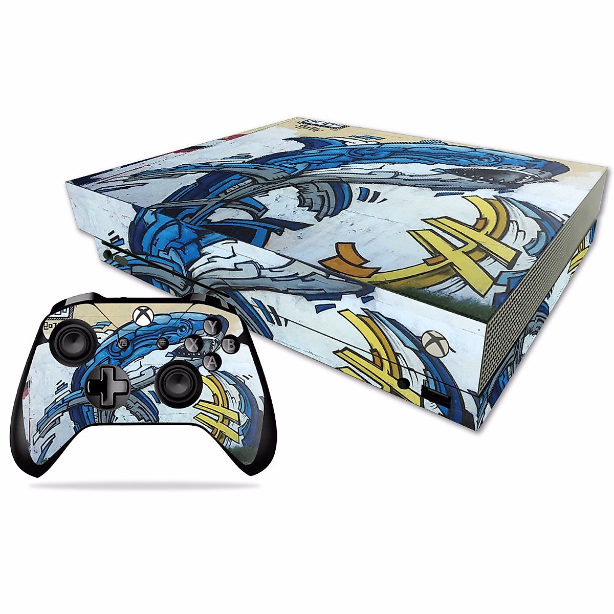MightySkins Skin Compatible with Microsoft Xbox One X - Robo Shark | Protective, Durable, and Unique Vinyl Decal wrap Cover | Easy to Apply, Remove, and Change Styles | Made in The USA