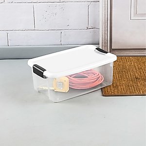 Sterilite 116 Qt and 18 Qt Ultra Latch Boxes, Stackable Storage Bins with Lids (4-Pack and 6-Pack)