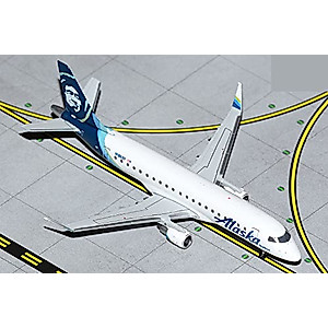 GeminiJets Embraer ERJ-175 Commercial Aircraft Alaska Airlines White with Blue Tail 1/400 Diecast Model Airplane