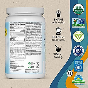 Tasty Organic Vanilla Meal Replacement Shake Vegan - Garden of Life - 20g Complete Plant Based Protein, Greens, Digestive Enzymes, Pro & Prebiotics for Easy Digestion – Non-GMO, Gluten-Free, 2.3 LB,Packaging may vary