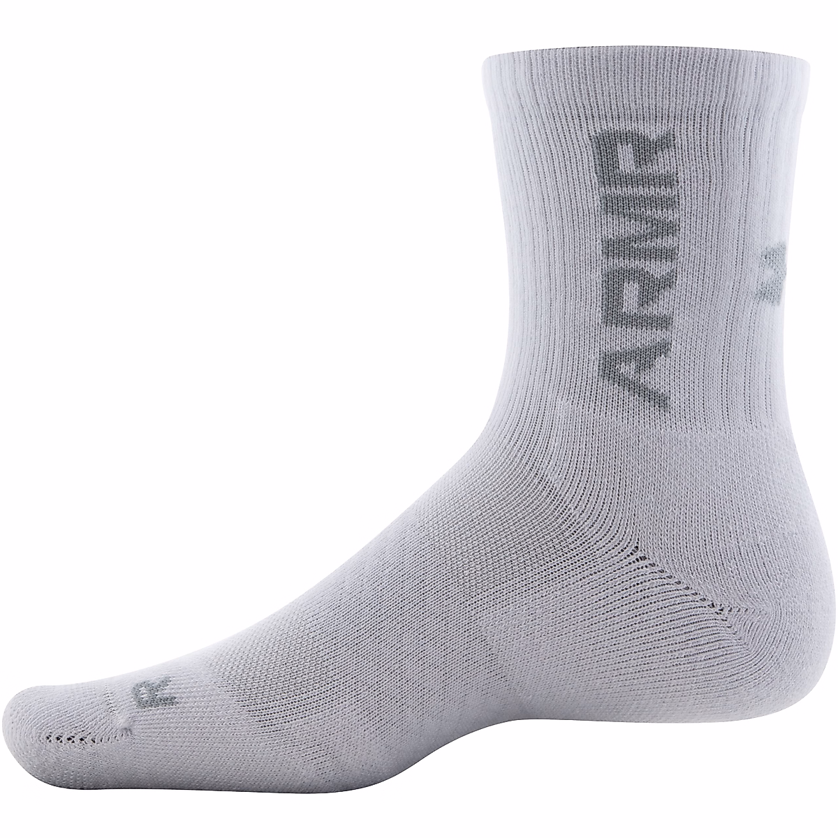 Under Armour Standard 3-Maker Mid-Crew Socks, 3-Pairs, White, Large