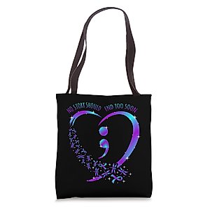 No Story Should End Happy Suicide Awareness Support Graphic Tote Bag