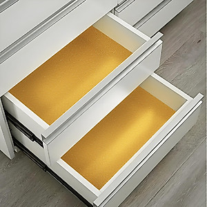 Gold Self Adhesive Contact Paper 15.7"x118" Metallic Gold Wallpaper Stick and Peel Contact Paper Kitchen Oil Proof Waterproof Backsplash Wallpaper for Countertop Cabinet Drawer Shelf Furniture Decor