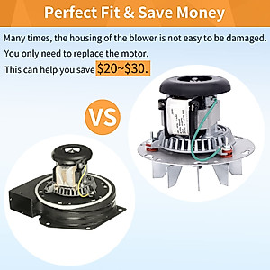 Criditpid Replacement 812-3381 Combustion Blower Motor for Quadra-Fire Classic Bay 1200, Exhaust Blower Fan for Heatilator Eco Choice CAB50, PS35, PS50 Pellet Stoves.(Without Housing)