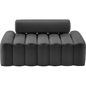 Meridian Furniture Melody Collection Velvet Upholstered Loveseat with Deep Channel Tufting, Grey