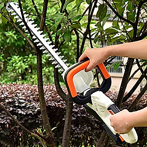 LIGO Electric Hedge Trimmer, 20V Power Cordless Hedge Trimmer Bush Trimmer Vibration-proof Hedge Trimmers with 2000mAh Li-Ion Battery and Charger