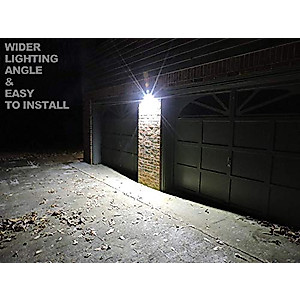 MagicPro Solar Lights Motion Sensor Solar Powered Light - 136 LED Outdoor Security Lighting for Porch, Garden, Driveway, Energy Saving, Durable and Waterproof White Light 2PK
