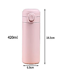 420ML Insulated Bottles, Insulated Stainless Steel Water Bottle (Pink)