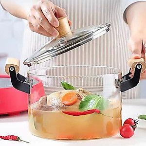 BESPORTBLE Glass Saucepan with Cover Heat Resistant 2. 5L Glass Cooking Pot with Cover Nonstick Soup Pot Sauce Pan for Soup Pasta Noodle Baby Food Transparent