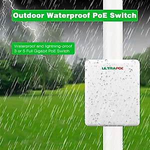 UltraPoe 4 Port Outdoor Gigabit POE++ Extender, up to 100m/330ft Ethernet Over Copper Wire, IEEE 802.3af/at Compliant, Plug and Play