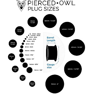 Pierced Owl Floating Glowing Mushroom Encased Pyrex Glass Saddle Plugs, Sold as a Pair (8mm (0GA))